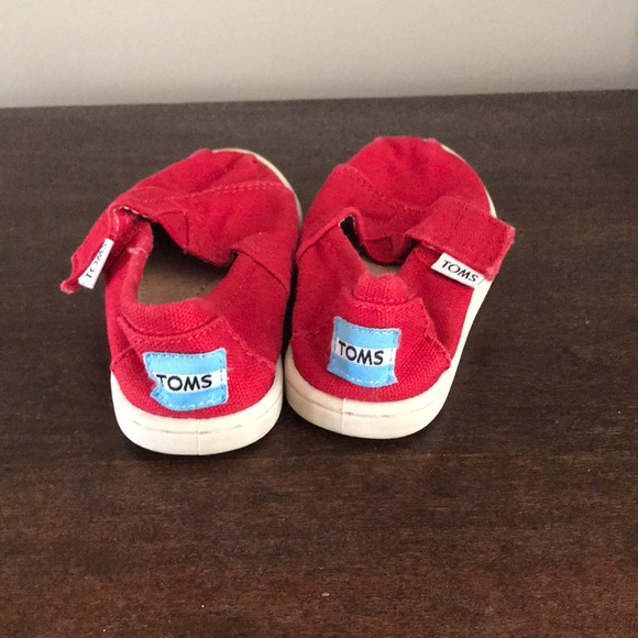 Toms | Shoes | Red Toms With Velcro Baby Girl | Poshmark